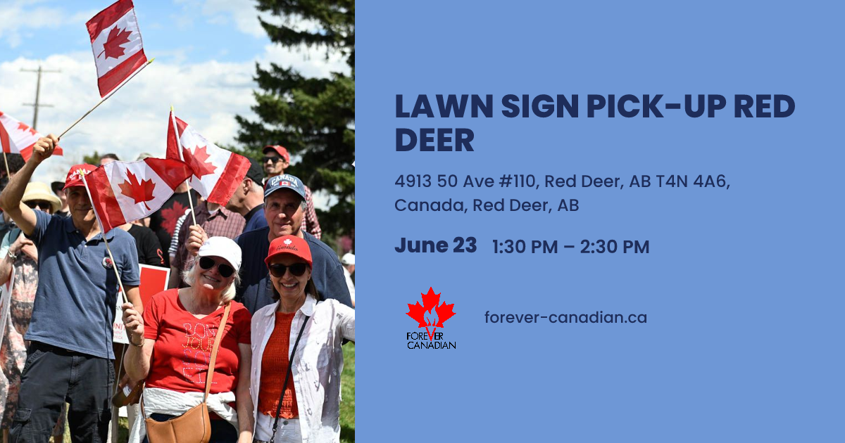 Free lawn sign pickup in Red Deer — June 23, 2026 | Forever Canadian